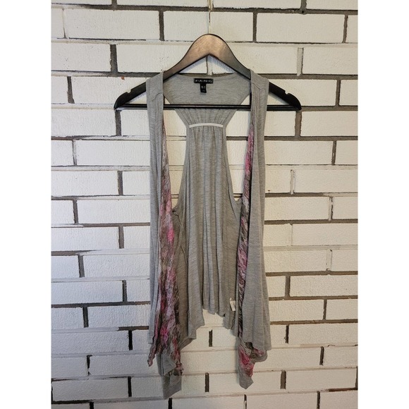 FANG | Jackets & Coats | Fang Grey And Floral Vest Womens Size Medium ...